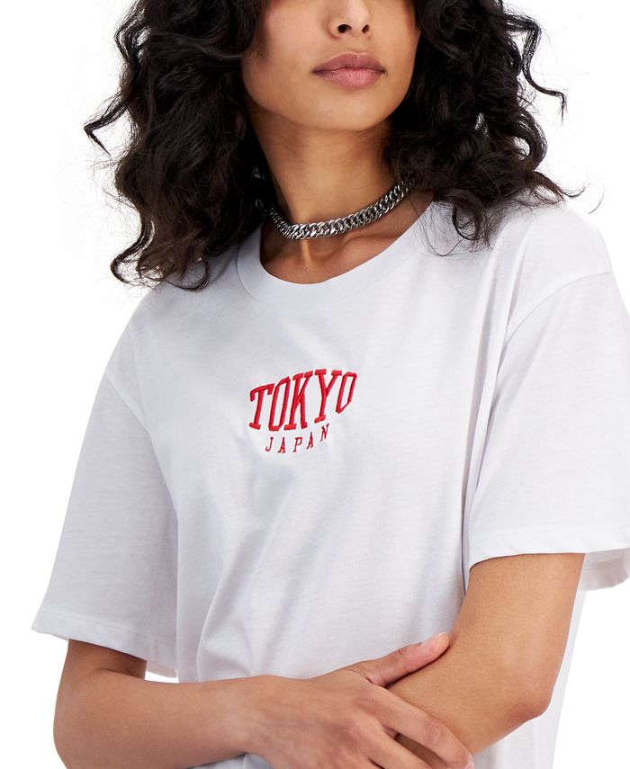 Rebellious One Juniors' Tokyo Embroidered T-Shirt - Macy's