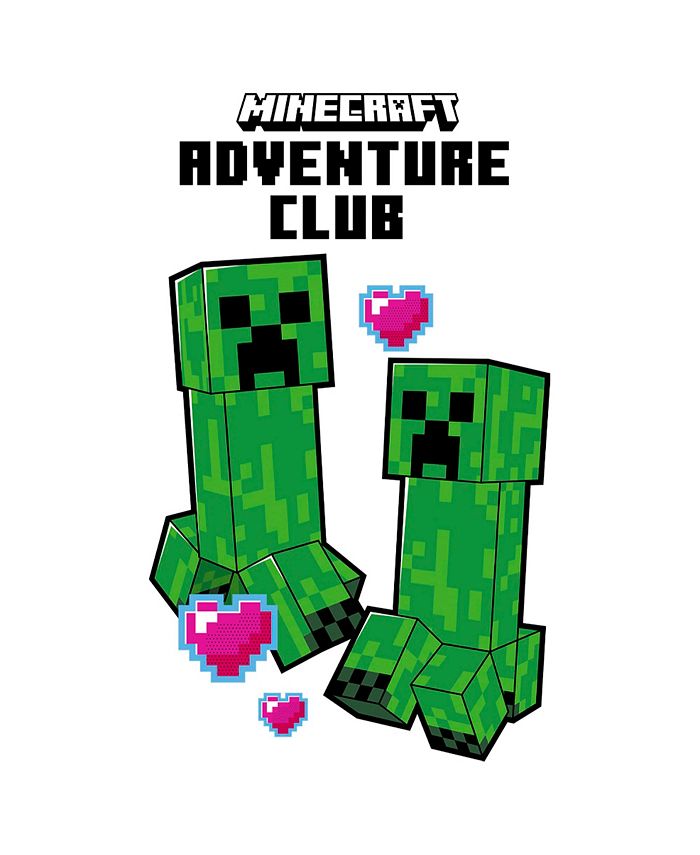 Microsoft Boy's Minecraft Adventure Club Creeper Hearts Child T-Shirt ...