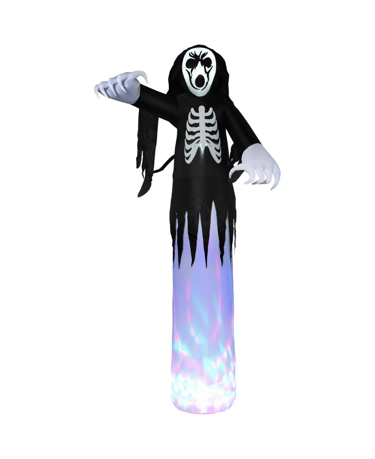 Homcom 12ft Inflatable Halloween Skeleton Ghost, Blow-up Outdoor Led ...
