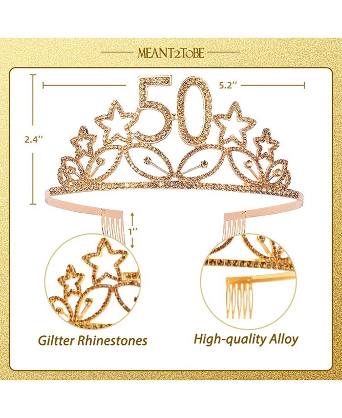 Meant2tobe 50th Birthday Sash and Tiara for Women - Fabulous Glitter ...