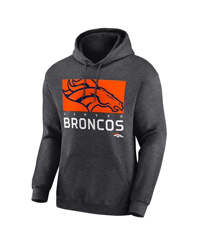 Fanatics Men's Charcoal Denver Broncos Breakneck Blitz Pullover Hoodie ...