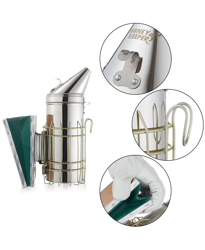 Honey Keeper 12-1/2 inch Bee Hive Smoker, Stainless Steel with Heat ...