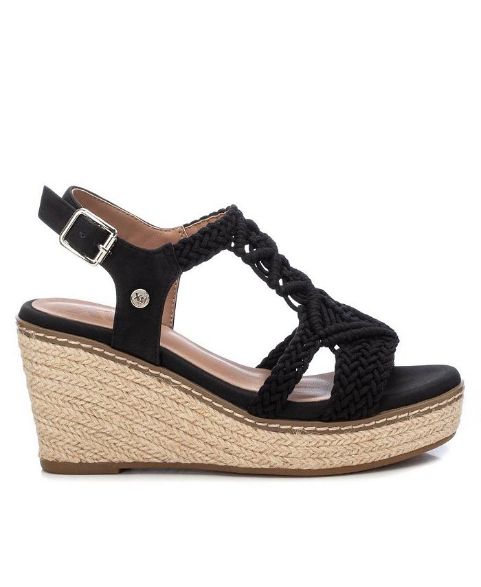 XTI Women's Jute Wedge Sandals By Black - Macy's