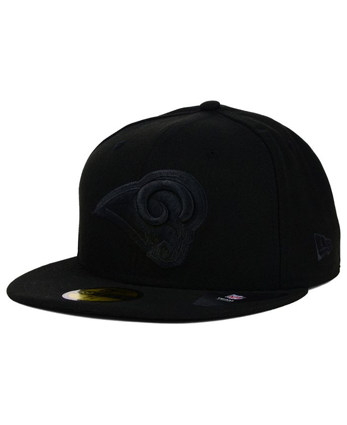 New Era Los Angeles Rams Black on Black 59FIFTY Fitted Cap - Macy's