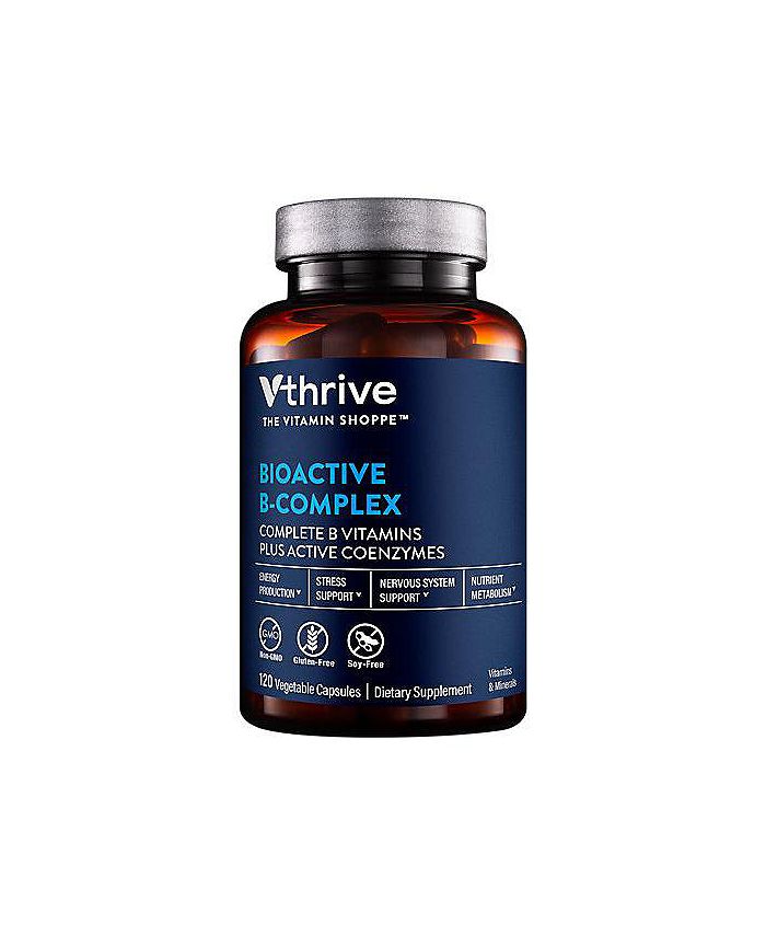 Vthrive Bioactive B-Complex - Vitamin B + Active Coenzymes for Energy Production (120 Vegetable ...