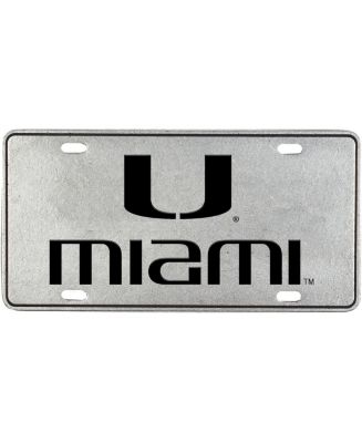 Pewter Miami Hurricanes Rectangle License Plate - Macy's