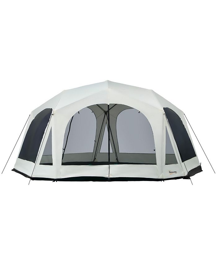 Outsunny 18' Person Camping Tent, Outdoor Tent with Door, Screen Room ...