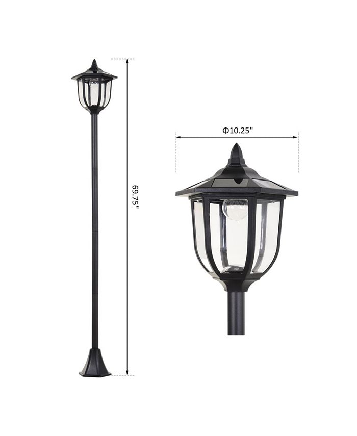 Outsunny Outdoor Solar Lamp Post Street Light, Waterproof with Auto ...