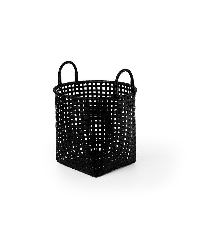 Baum 2-Piece Open Crosshatch Weave Bamboo Set with Ear Handles, Round ...