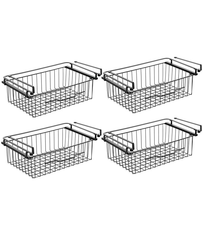 mDesign Large Wire Hanging Drawer Basket, Attach to Shelf - 4 Pack - Macy's