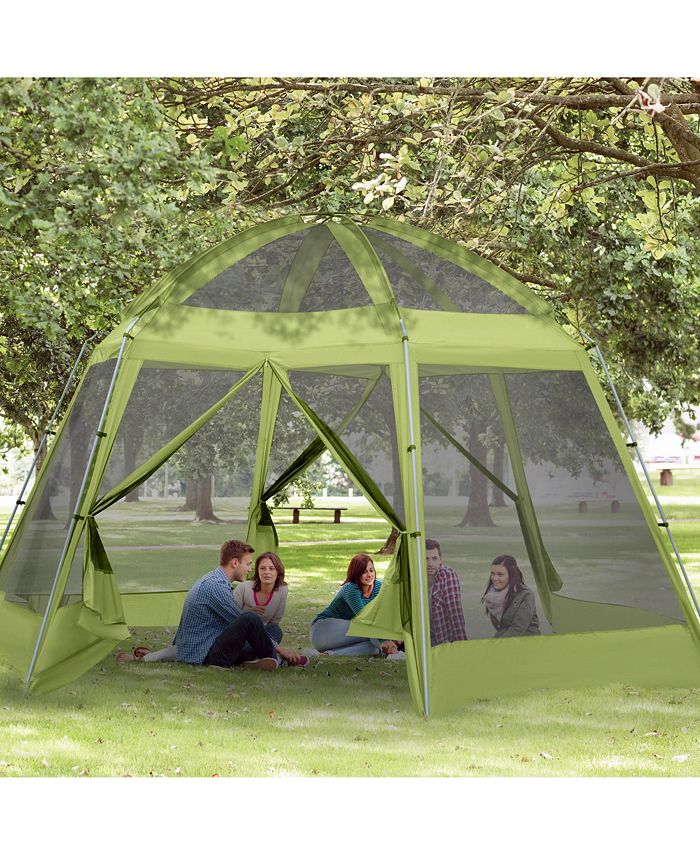Outsunny Large Screen Tent, Hang Hook for Lantern at Night, 6-8 Person ...
