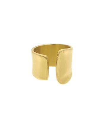 ADORNIA 14K Gold Plated Tall Open Band Ring - Macy's