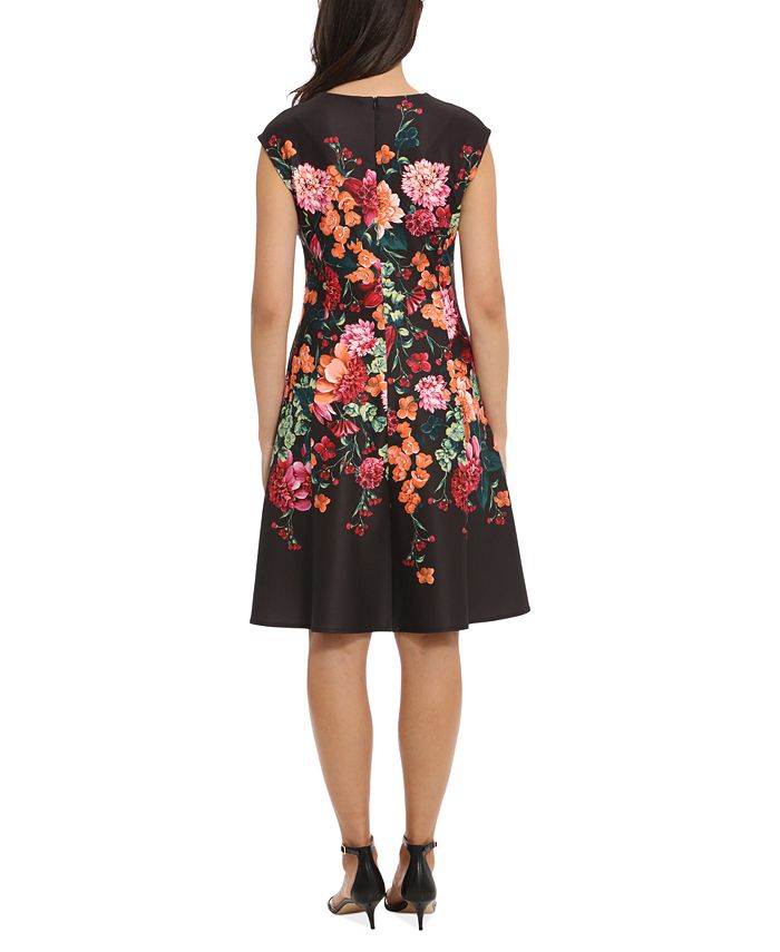 London Times Women's Floral-Print Fit & Flare Dress - Macy's