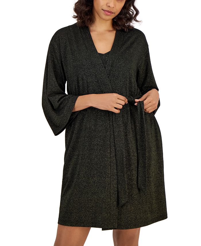 I.N.C. International Concepts Women's 2-Pc. Sparkle Robe & Chemise Set ...