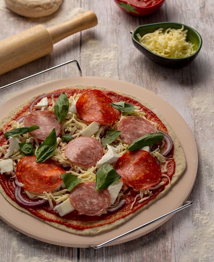 Typhoon Pizza 1.37" Stone with Serving Rack - Macy's