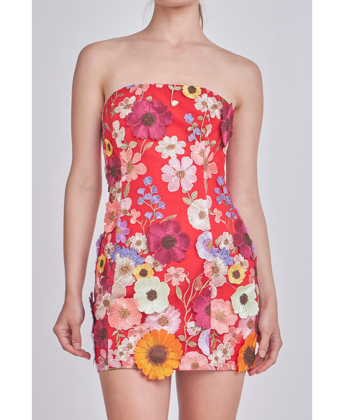 Click here for endless rose Womens Floral Embroidered Mini Dress... prices