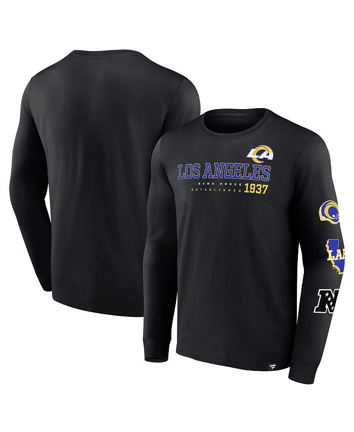 Fanatics Men's Black Los Angeles Rams High Whip Pitcher Long Sleeve T ...