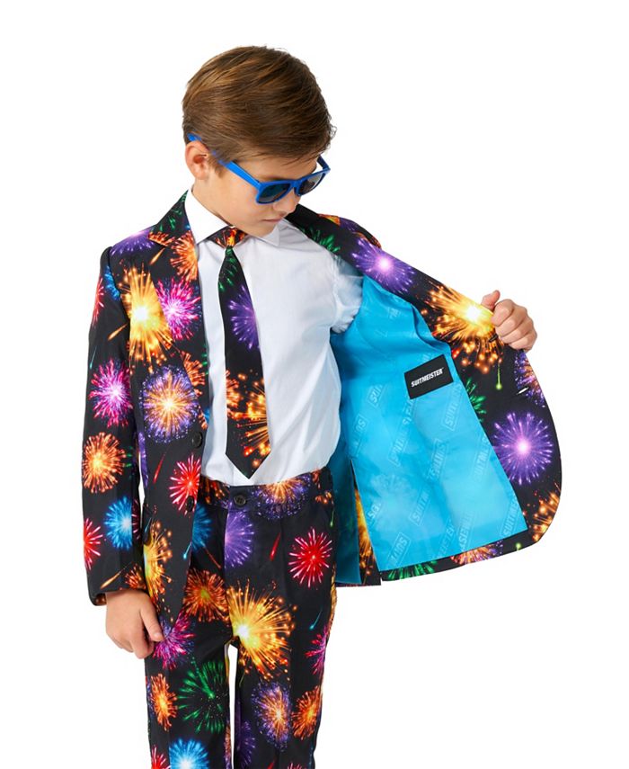 Suitmeister Big Boys Fireworks Button Closure Suit Set - Macy's