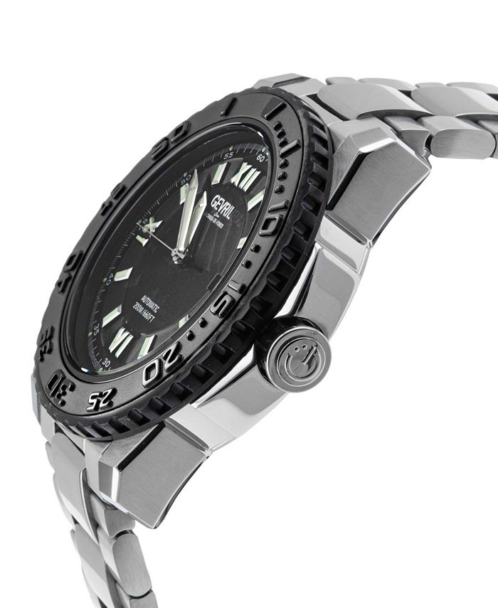 Gevril Men's Seacloud Swiss Automatic Silver-Tone Stainless Steel Watch ...