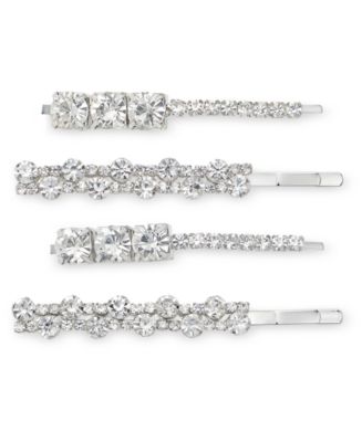 I.N.C. International Concepts 4-Pc. Silver-Tone Crystal Bobby Pin Set ...