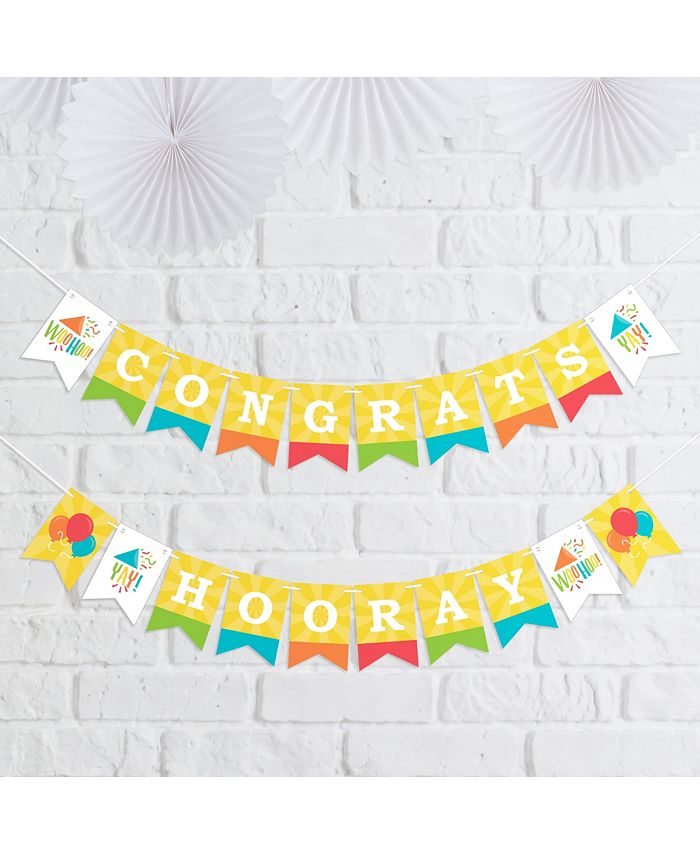 Big Dot of Happiness Congrats - Congratulations Mini Pennant Banner ...