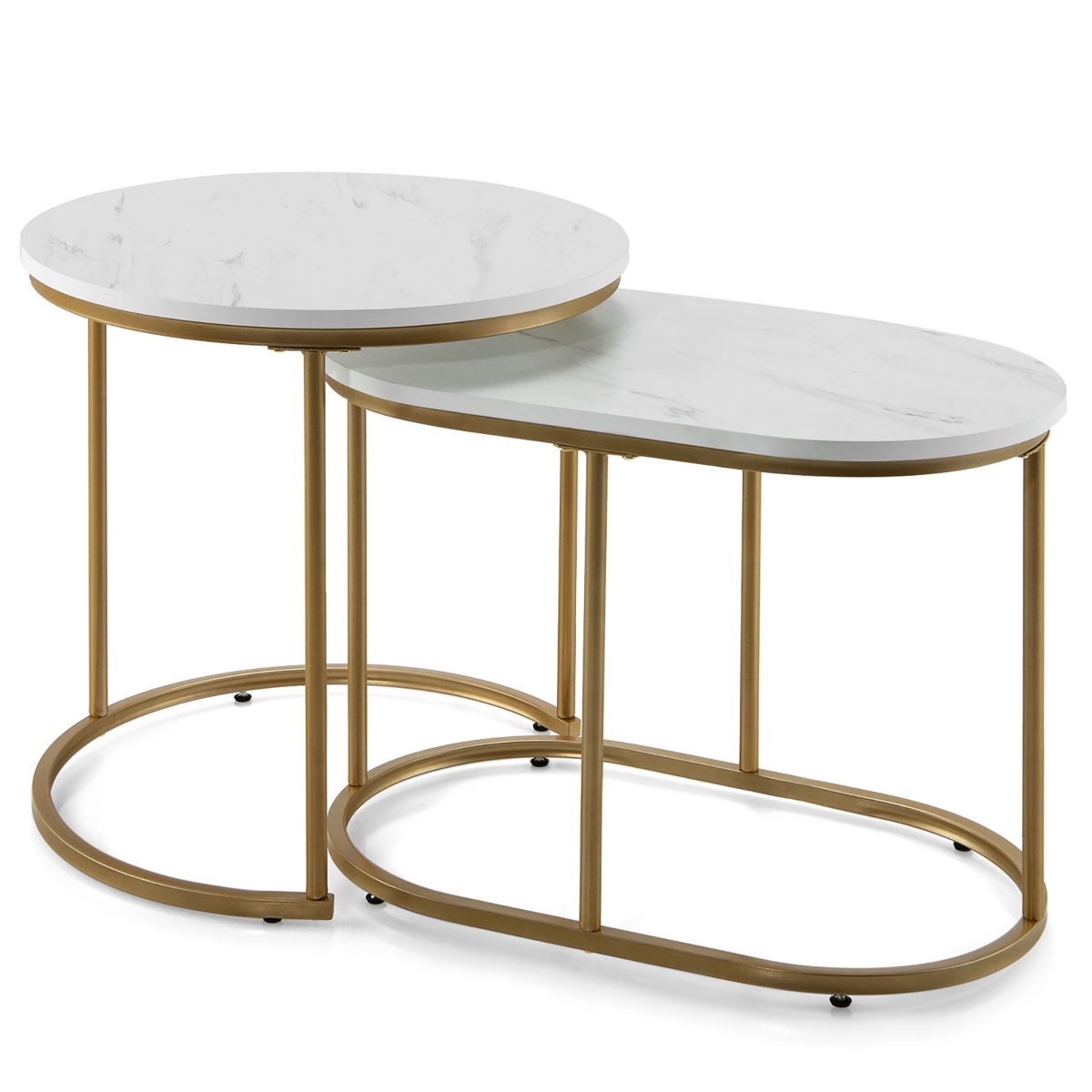 Click here for Nesting Coffee Table Modern Set of 2 Marble Coffee... prices