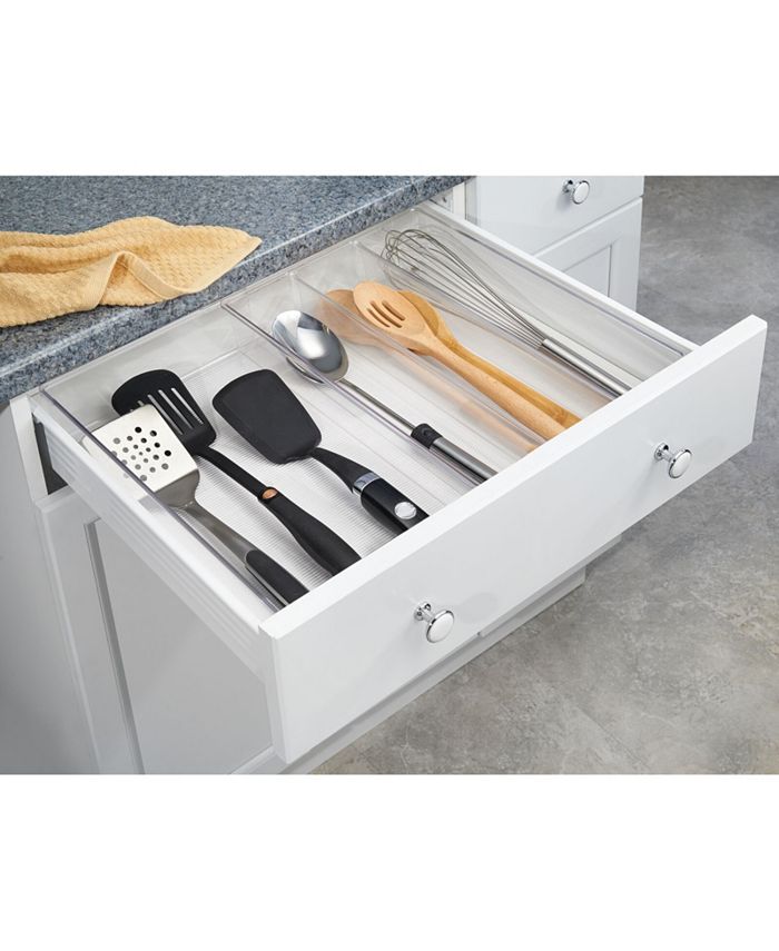 mDesign Plastic Adjustable/Expandable Drawer Storage Organizer, 4 Pack ...