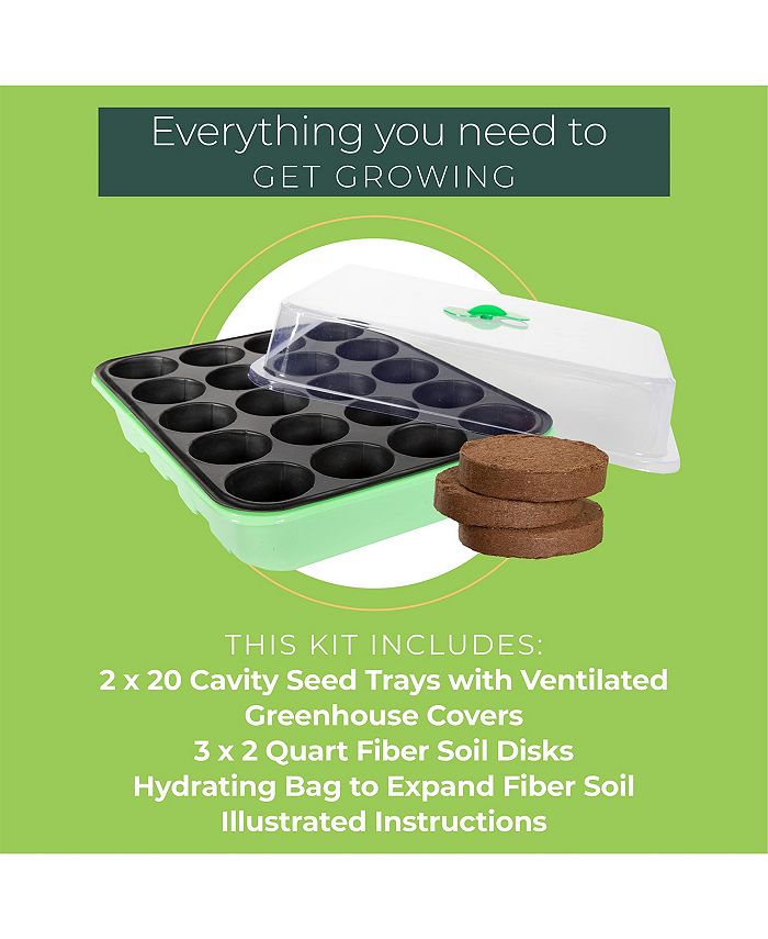 Window Garden 20 Cavity Seed Propagation Kits (2) - Complete with Fiber ...