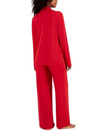 Jenni Women's Supersoft Notched-Collar Pajamas Set, Created for Macy's ...