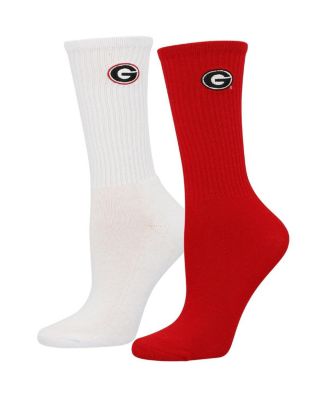 Women's ZooZatz Red, White Georgia Bulldogs 2-Pack Quarter-Length Socks ...