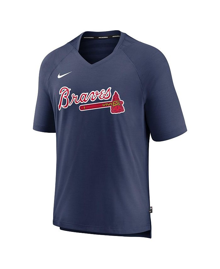 Nike Men's Navy Atlanta Braves Authentic Collection Pregame Raglan ...