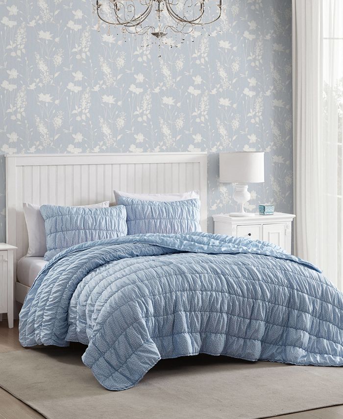 Laura Ashley Amalia Microfiber Reversible 2 Piece Quilt Set, Twin - Macy's