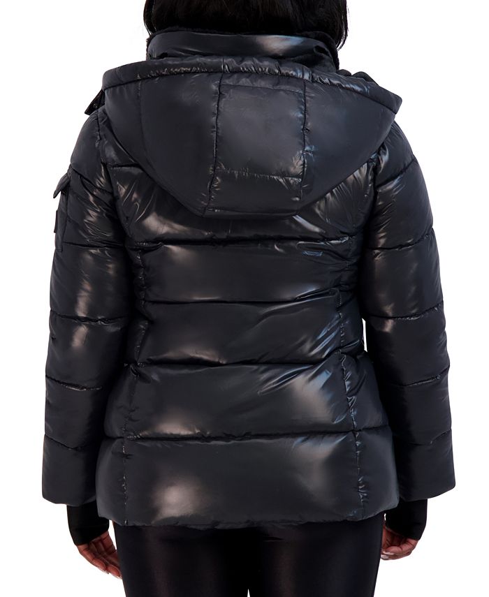 Steve Madden Juniors' Faux-Fur-Lined Hooded Puffer Coat, Created for ...