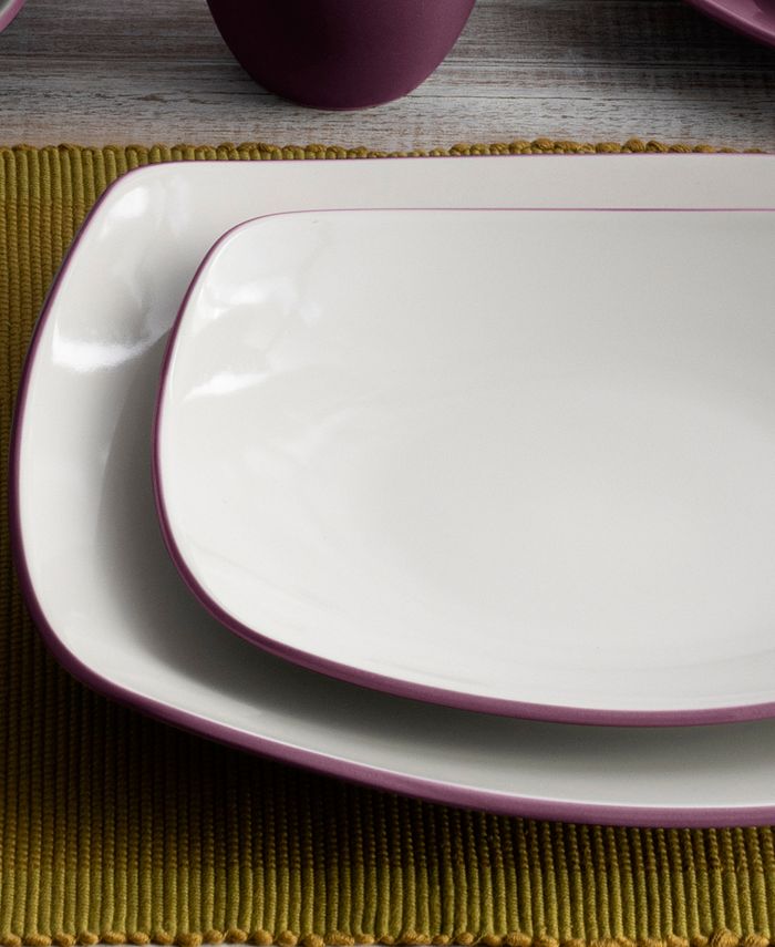 Noritake Colorwave Square Burgundy 16-Pc. Dinnerware Set, Service for 4 ...