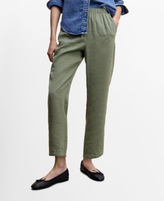 MANGO Women's Drawstring Waist Modal Pants - Macy's