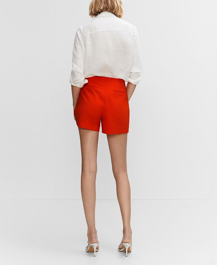 MANGO Women's Pleated High Waist Shorts - Macy's