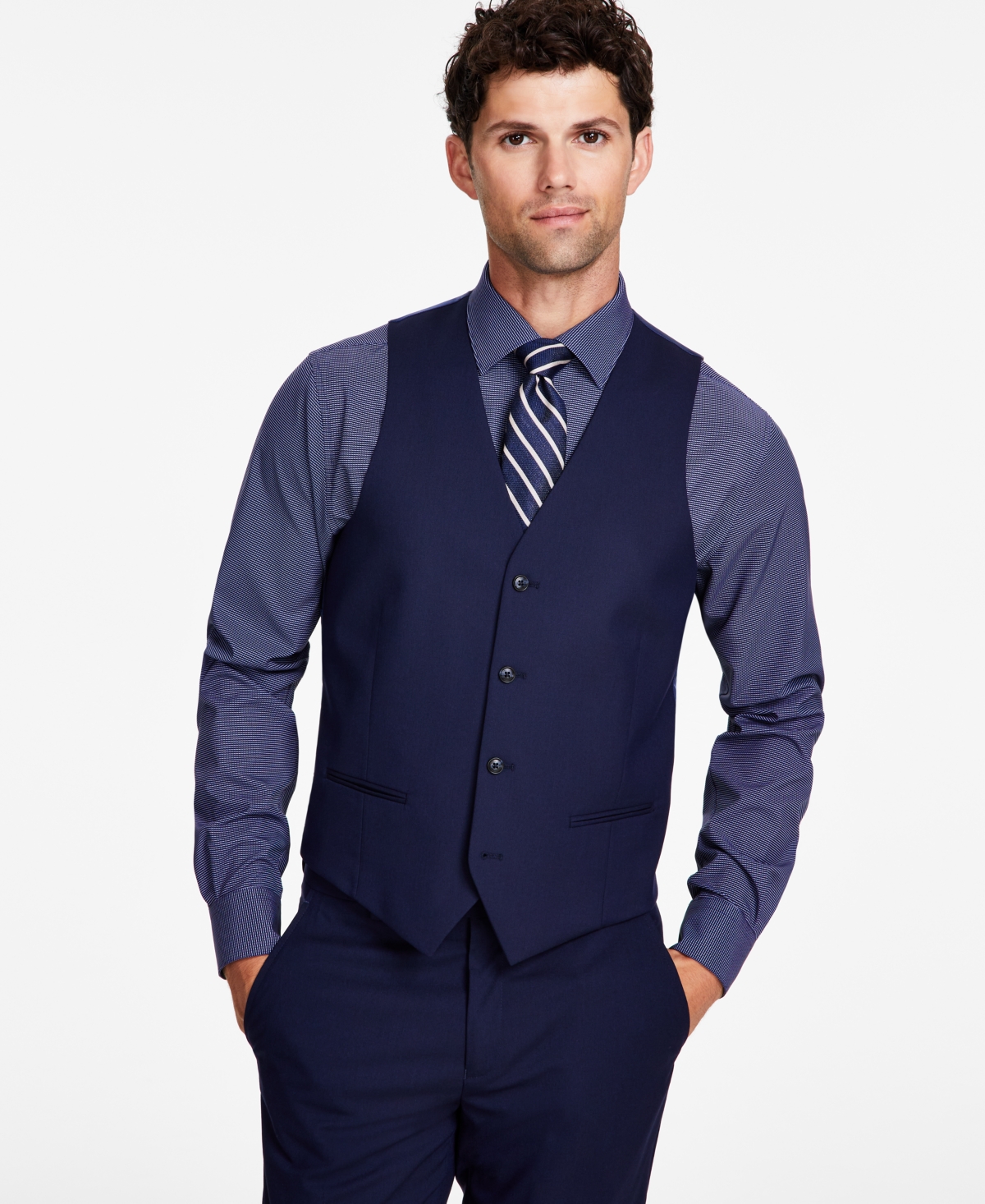 Click here for Alfani Mens Slim-Fit Stretch Solid Suit Vest  Crea... prices