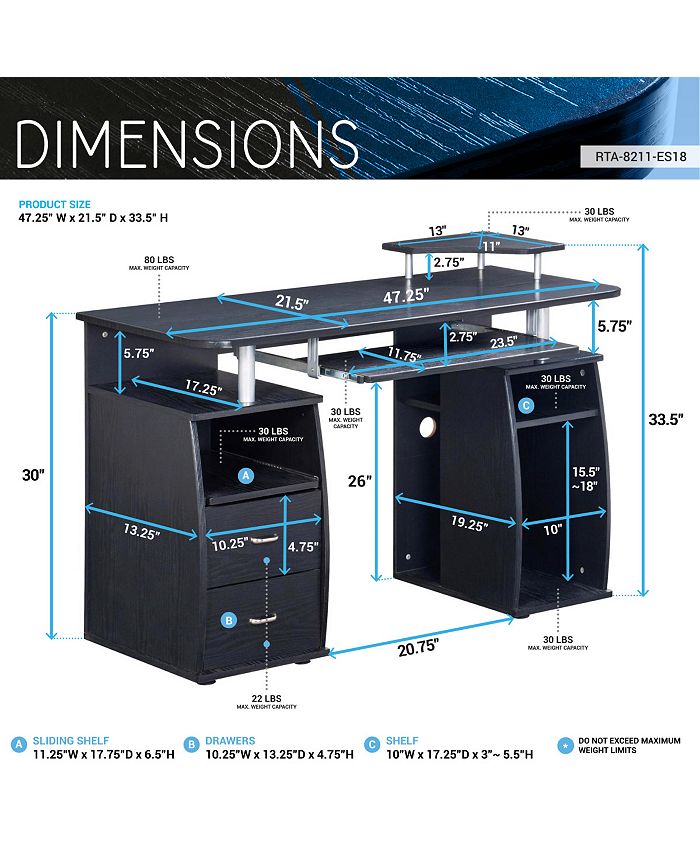 Simplie Fun Complete Computer Workstation Desk With Storage - Macy's