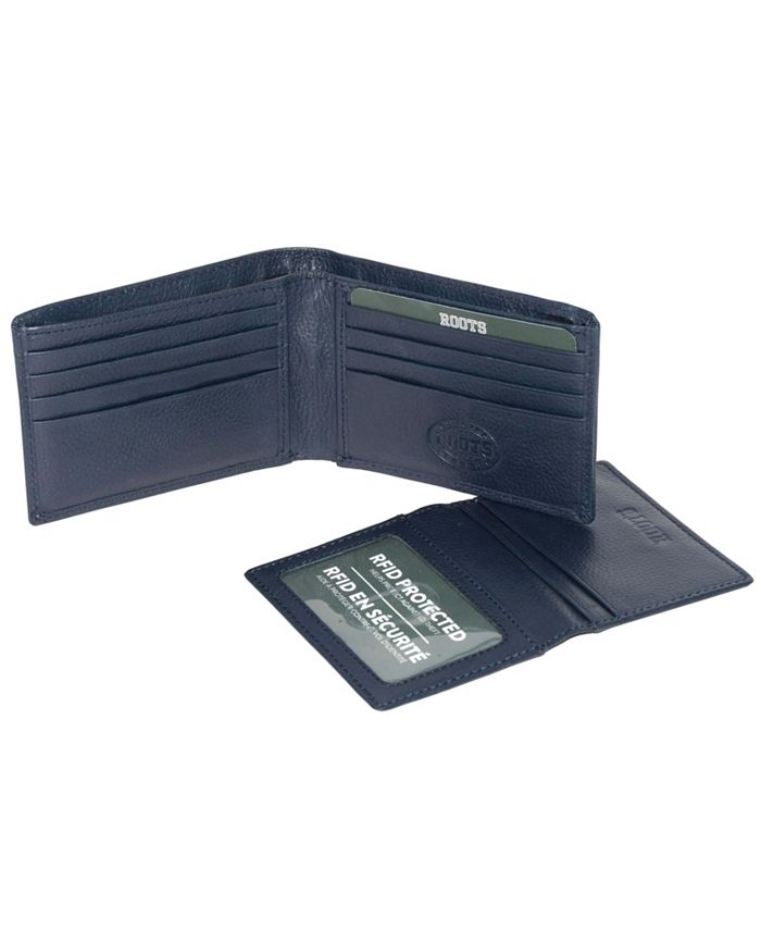 ROOTS Men's Men Leather Slimfold Wallet with Removable ID - Macy's