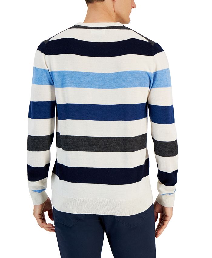 Club Room Men's Merino Stripe Sweater, Created for Macy's - Macy's