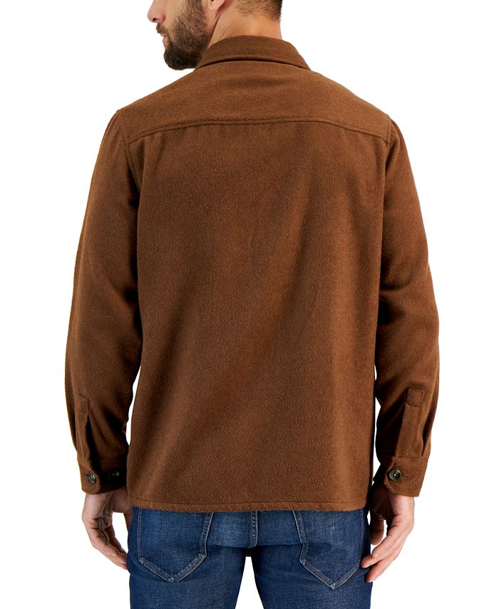 Club Room Mens Solid Button Front Shirt Jacket Created For Macys