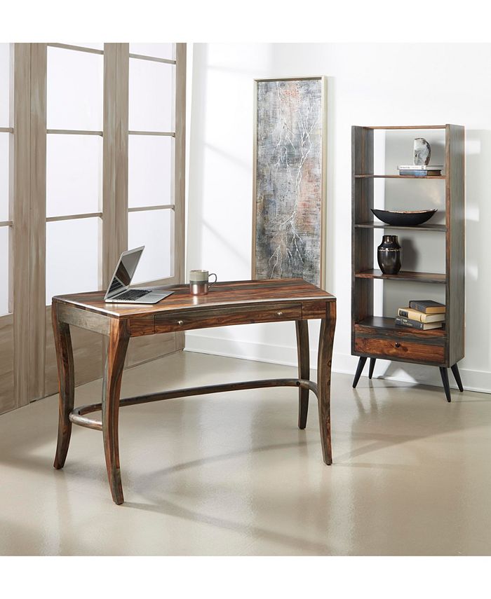 Coast to Coast Waylen Solid Sheesham Wood Bookcase Etagere with Four ...