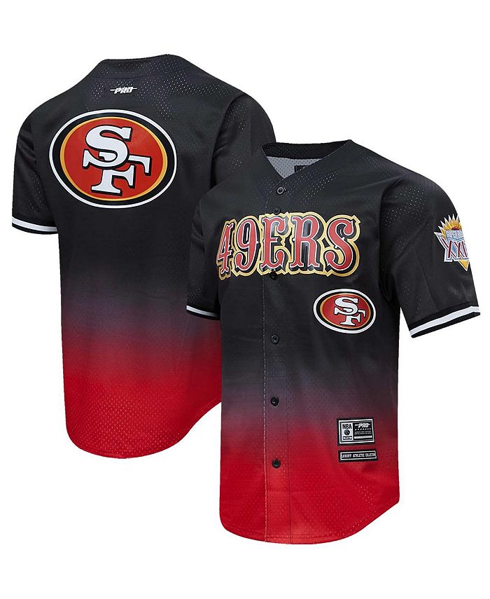 Pro Standard Men's Black, Scarlet San Francisco 49ers Ombre Mesh Button ...