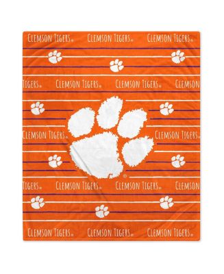 Clemson Tigers 60'' x 80'' Logo Stripe Flannel Fleece Blanket - Macy's