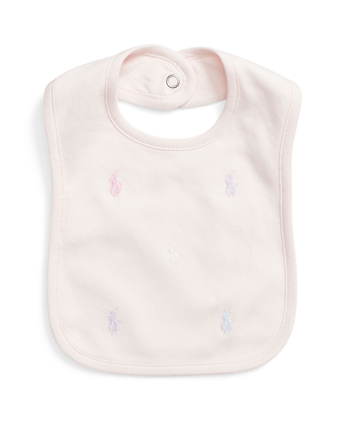 Click here for Baby Girls Polo Pony Interlock Bib - Delicate Pink prices