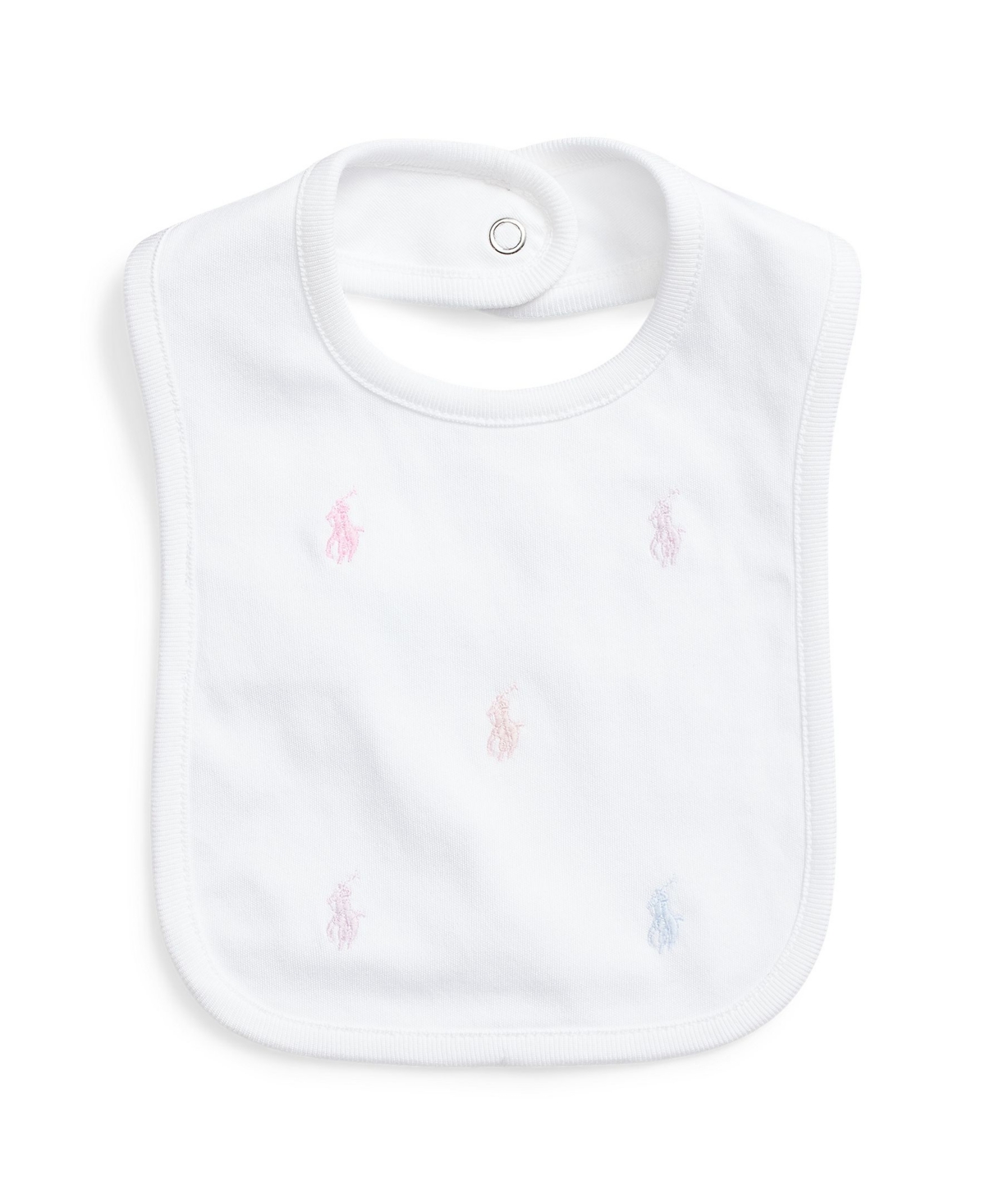 Click here for Baby Girls Polo Pony Interlock Bib - White prices
