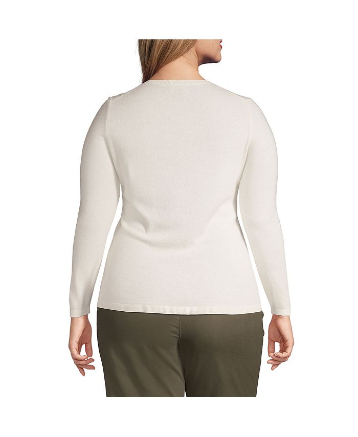 Lands' End Plus Size Cashmere Cardigan Sweater - Macy's