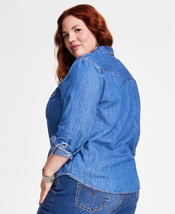 Levi's Trendy Plus Size Essential Western Cotton Shirt - Macy's