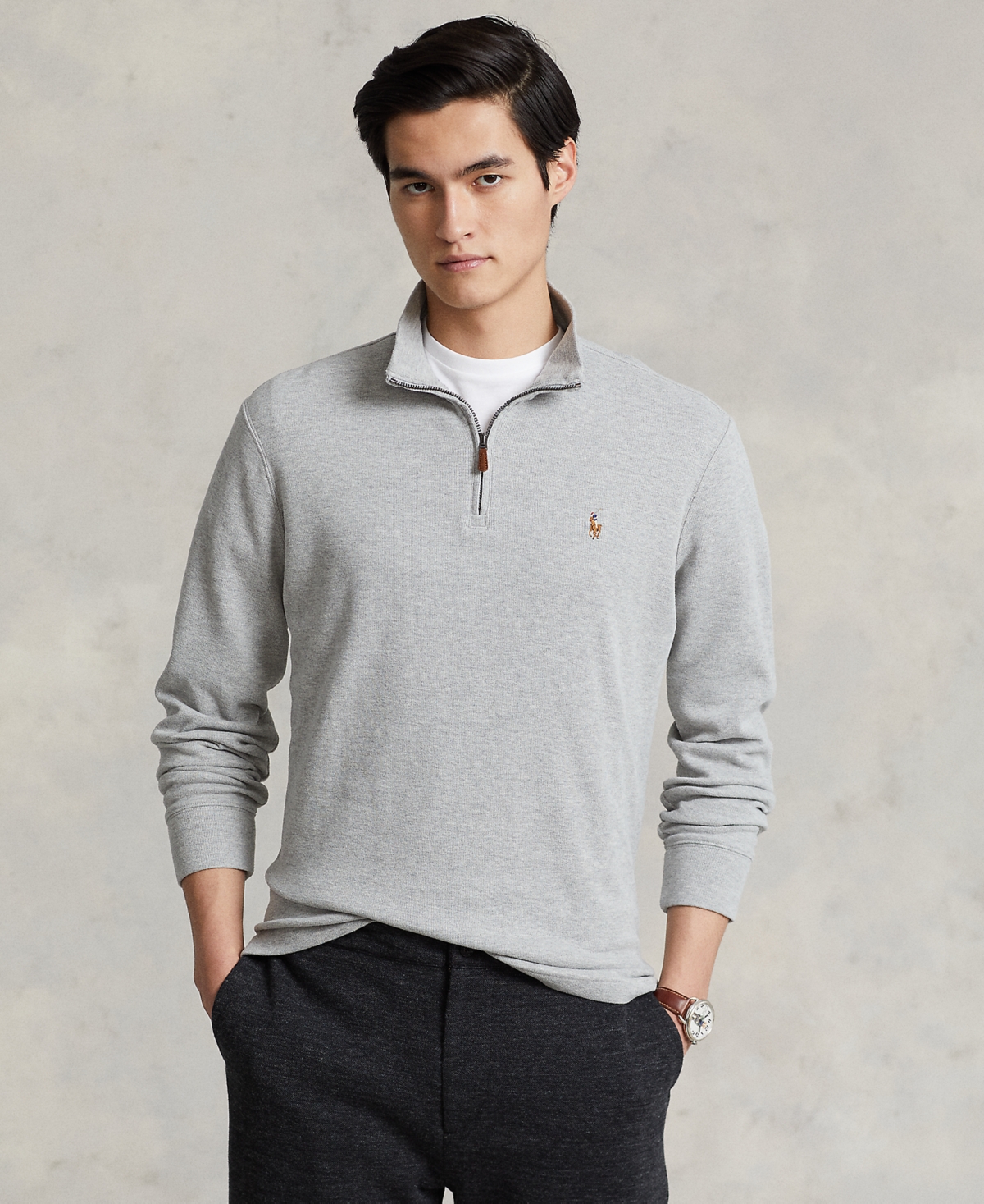 Click here for Polo Ralph Lauren Mens Estate-Rib Cotton Quarter-Z... prices