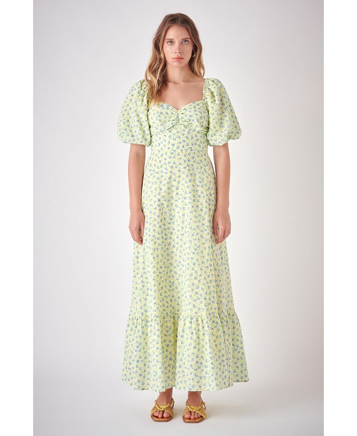 Free the Roses Women's Floral Back Tied Maxi Dress - Macy's